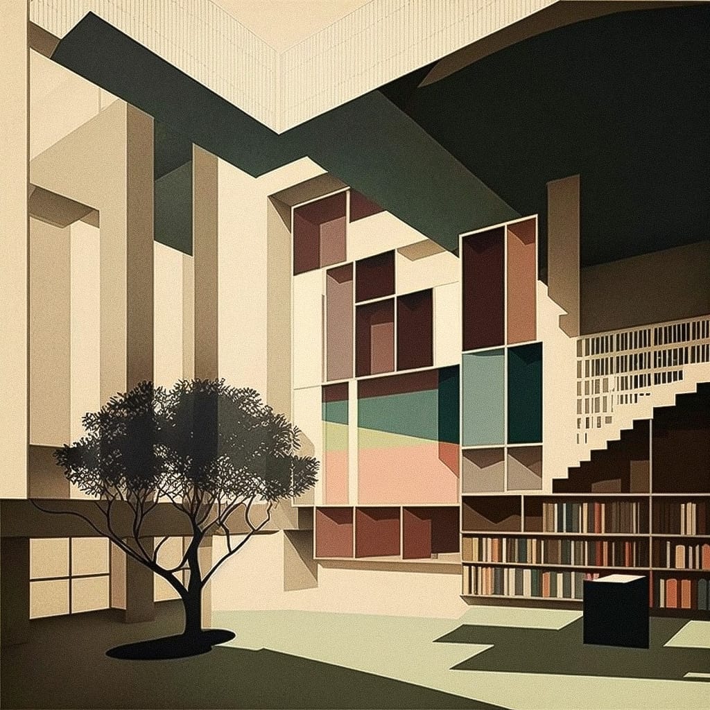 Victor Pasmore Midjourney style | Andrei Kovalev's Midlibrary 2.0