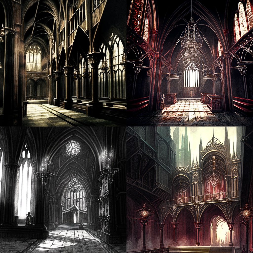 Gothic architecture Midjourney style | Andrei Kovalev's Midlibrary 2.0