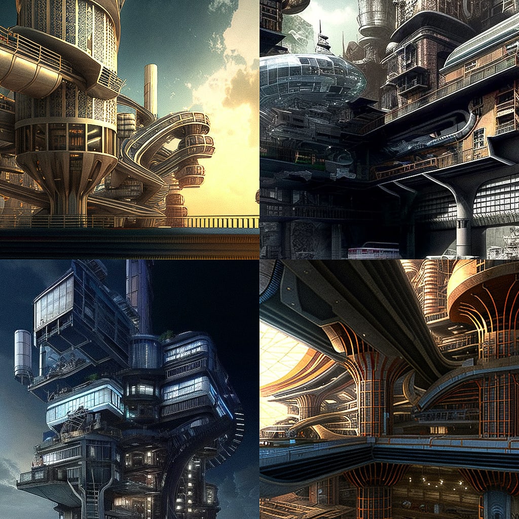 High-tech architecture Midjourney style | Andrei Kovalev's Midlibrary 2.0