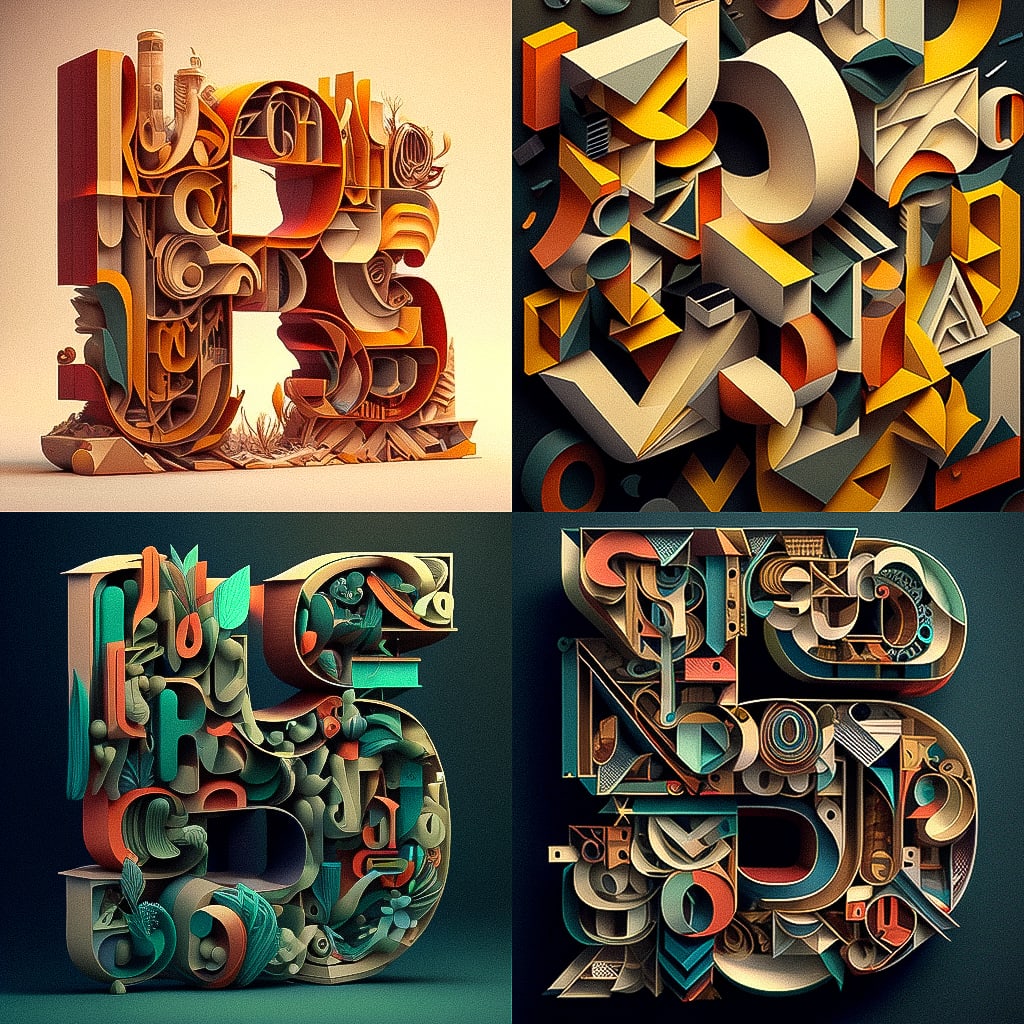Letterism Midjourney style | Andrei Kovalev's Midlibrary 2.0