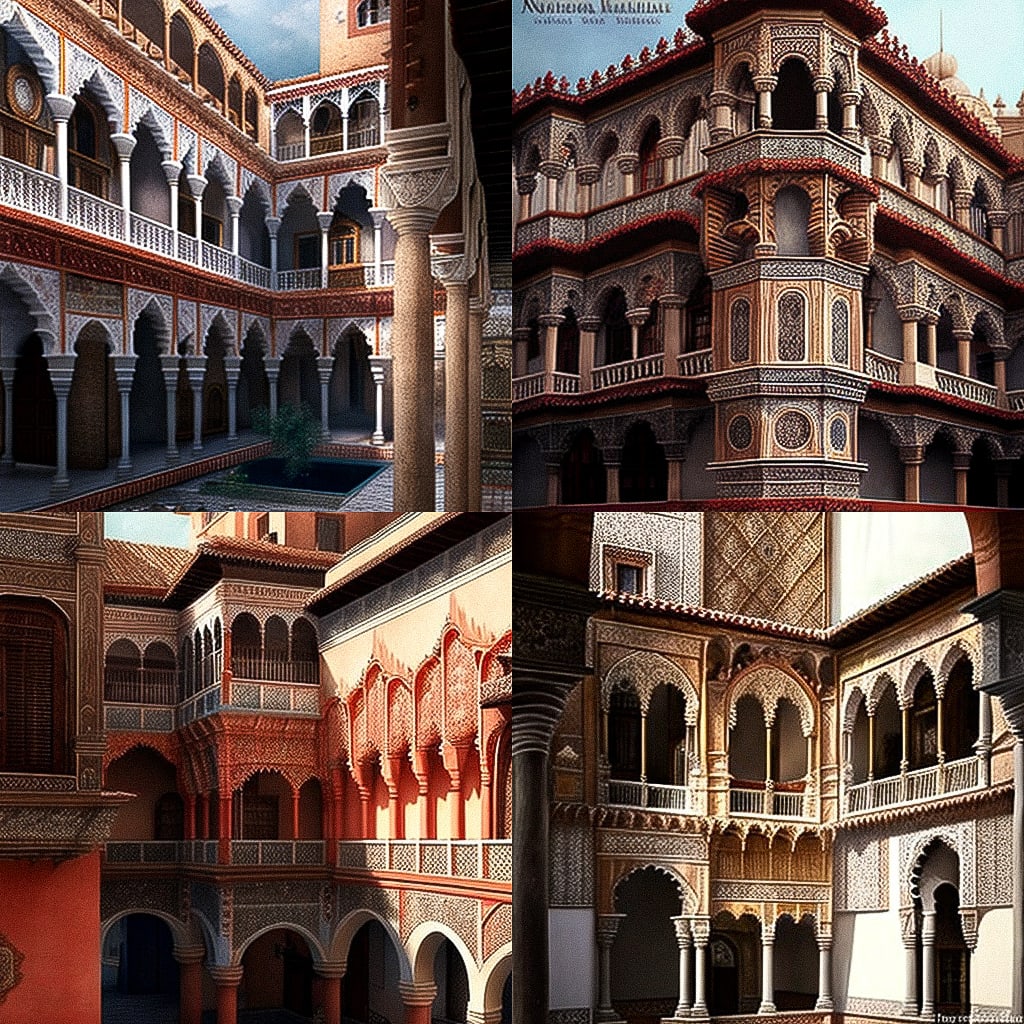 Mudejar architecture Midjourney style | Andrei Kovalev's Midlibrary 2.0