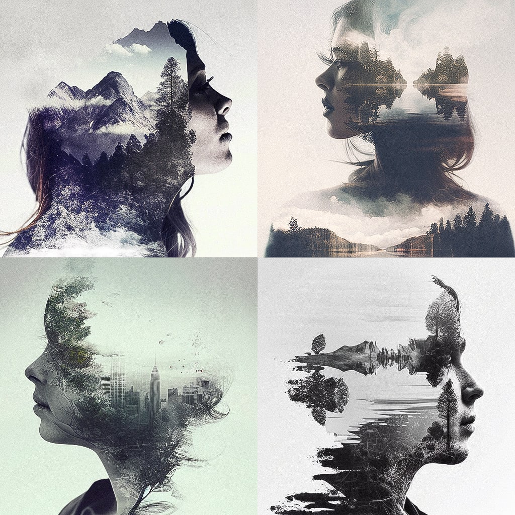 Double exposure Midjourney style | Andrei Kovalev's Midlibrary 2.0