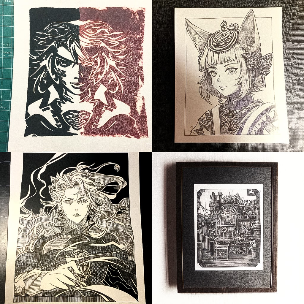 Intaglio print Midjourney style | Andrei Kovalev's Midlibrary 2.0