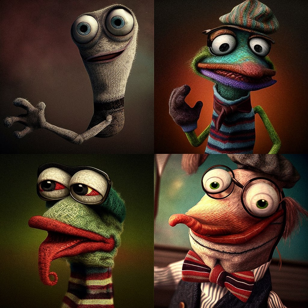 Sock puppet style Midjourney style | Andrei Kovalev's Midlibrary 2.0
