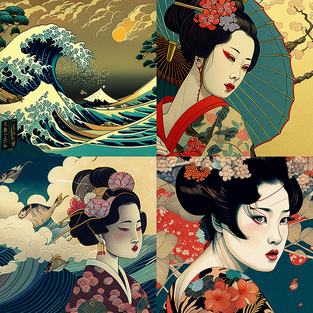 Ukiyo-e Midjourney style | Andrei Kovalev's Midlibrary 2.0