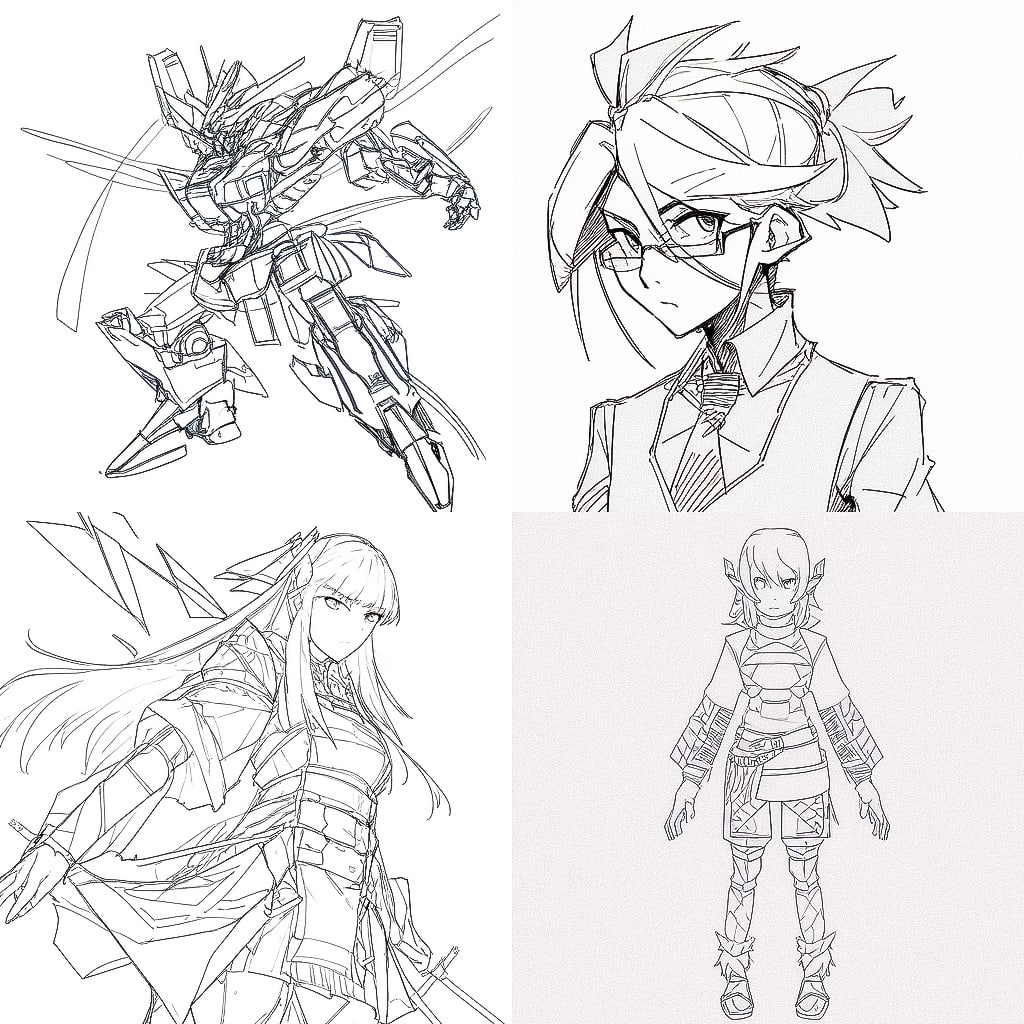 Wireframe drawing Midjourney style | Andrei Kovalev's Midlibrary 2.0