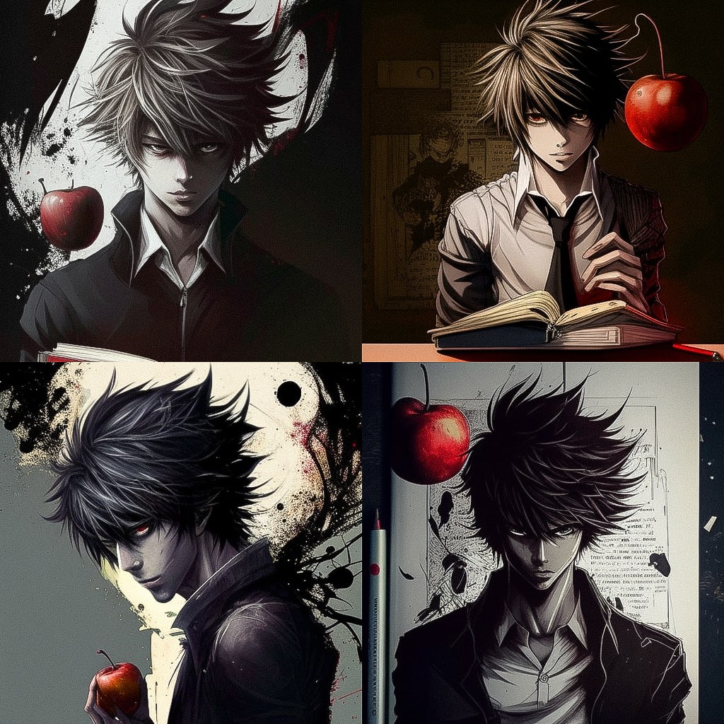 Death Note Midjourney style | Andrei Kovalev's Midlibrary 2.0