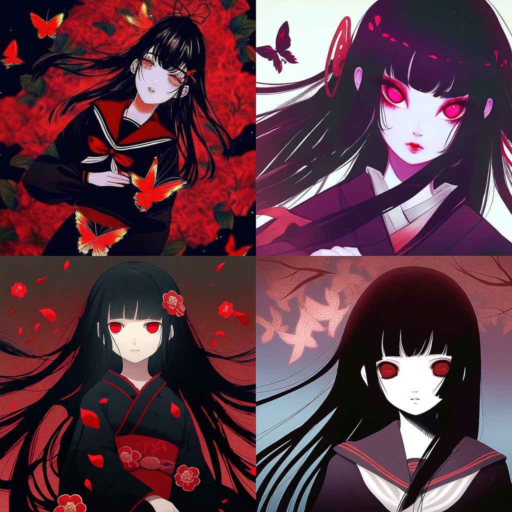 Jigoku Shoujo Midjourney style | Andrei Kovalev's Midlibrary 2.0