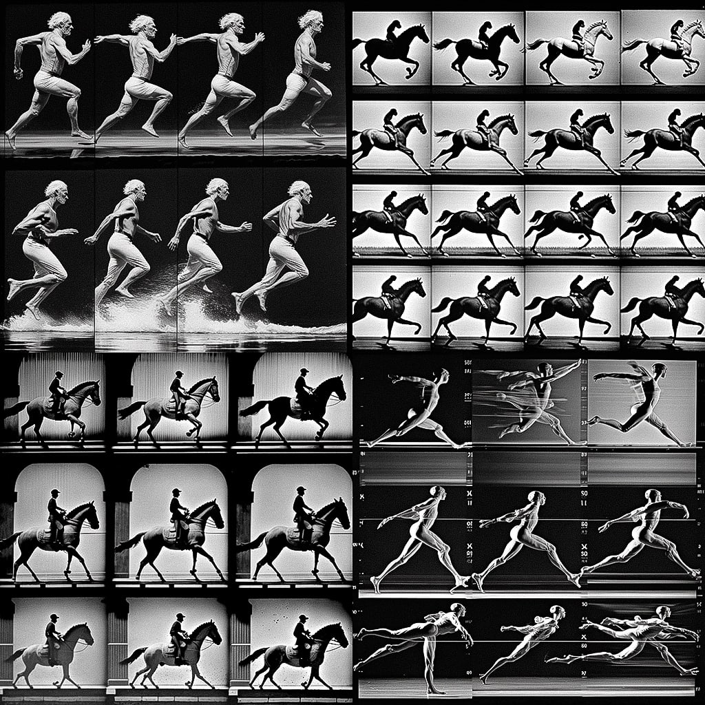 Muybridge sequence Midjourney style | Andrei Kovalev's Midlibrary 2.0