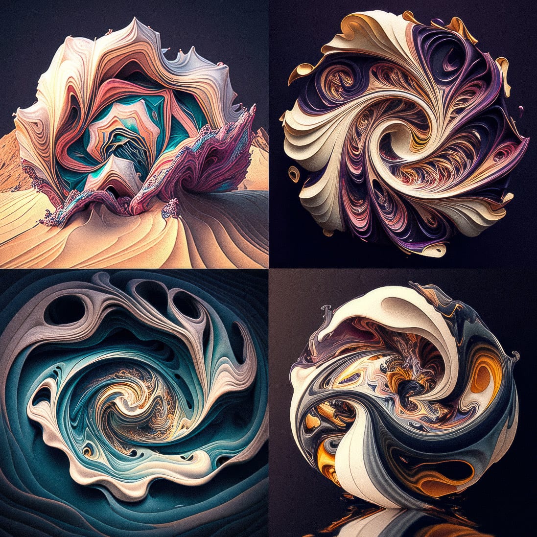 Suminagashi Midjourney style | Andrei Kovalev's Midlibrary 2.0