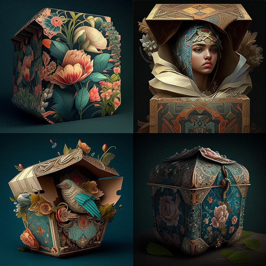 Cartonnage Midjourney style | Andrei Kovalev's Midlibrary 2.0