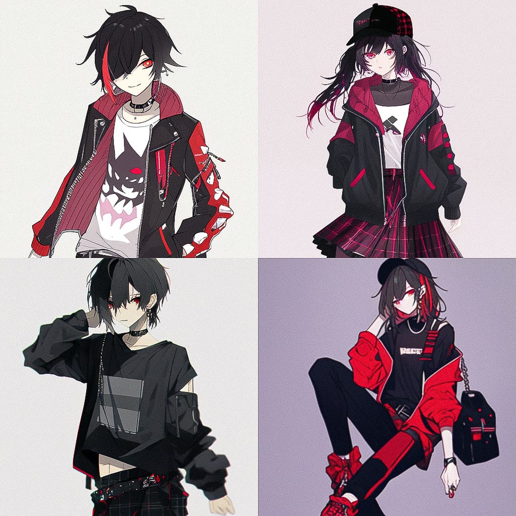 Emo fashion Midjourney style | Andrei Kovalev's Midlibrary 2.0