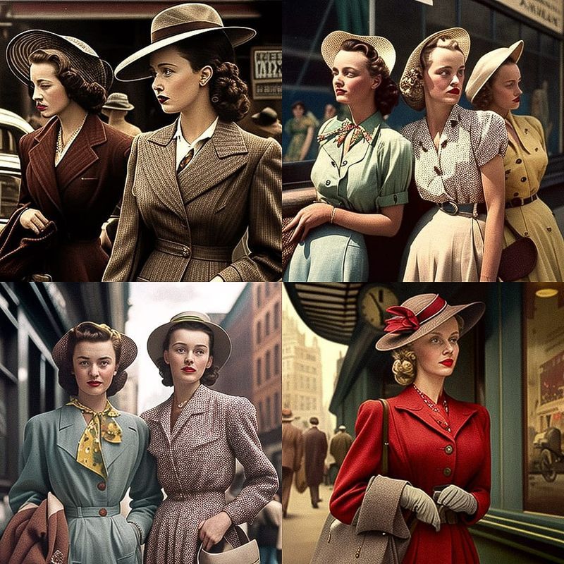 1940s fashion Midjourney style | Andrei Kovalev's Midlibrary 2.0