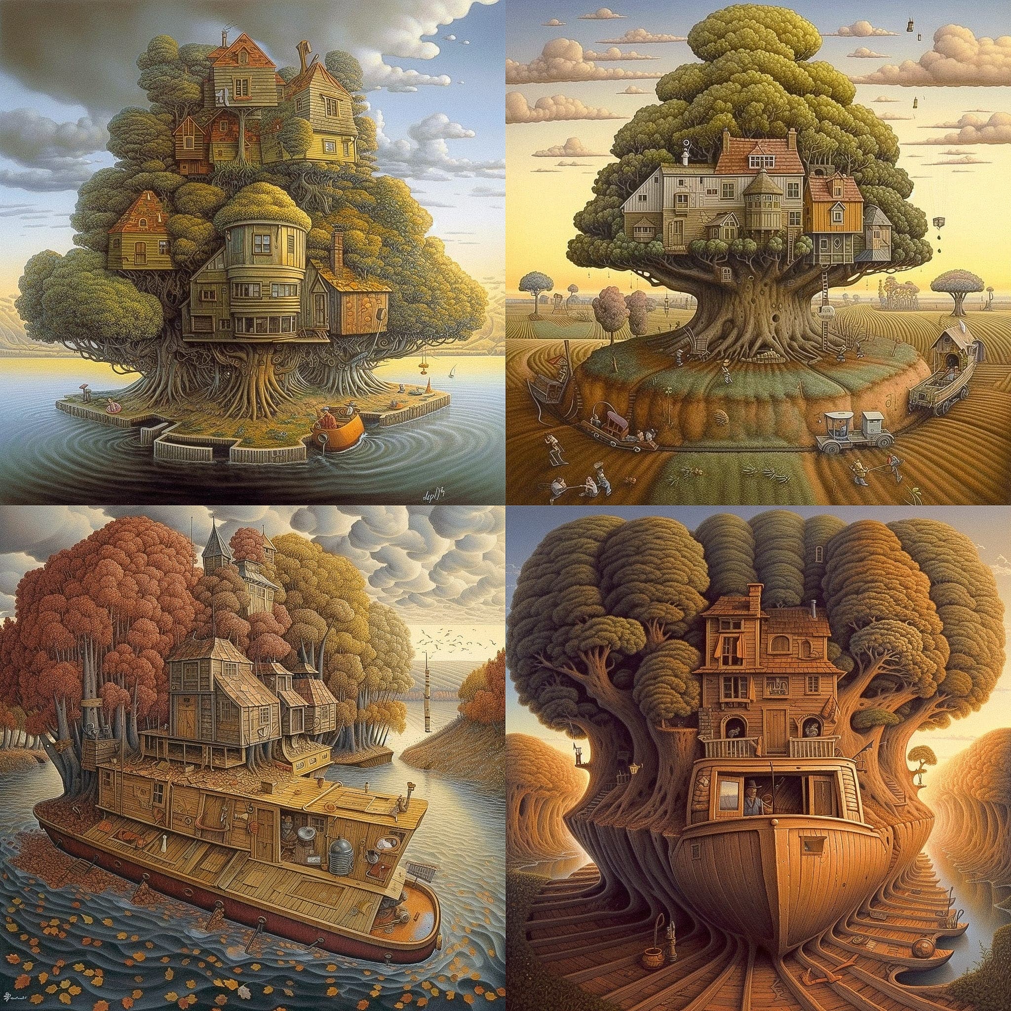Jacek Yerka Midjourney style | Andrei Kovalev's Midlibrary 2.0