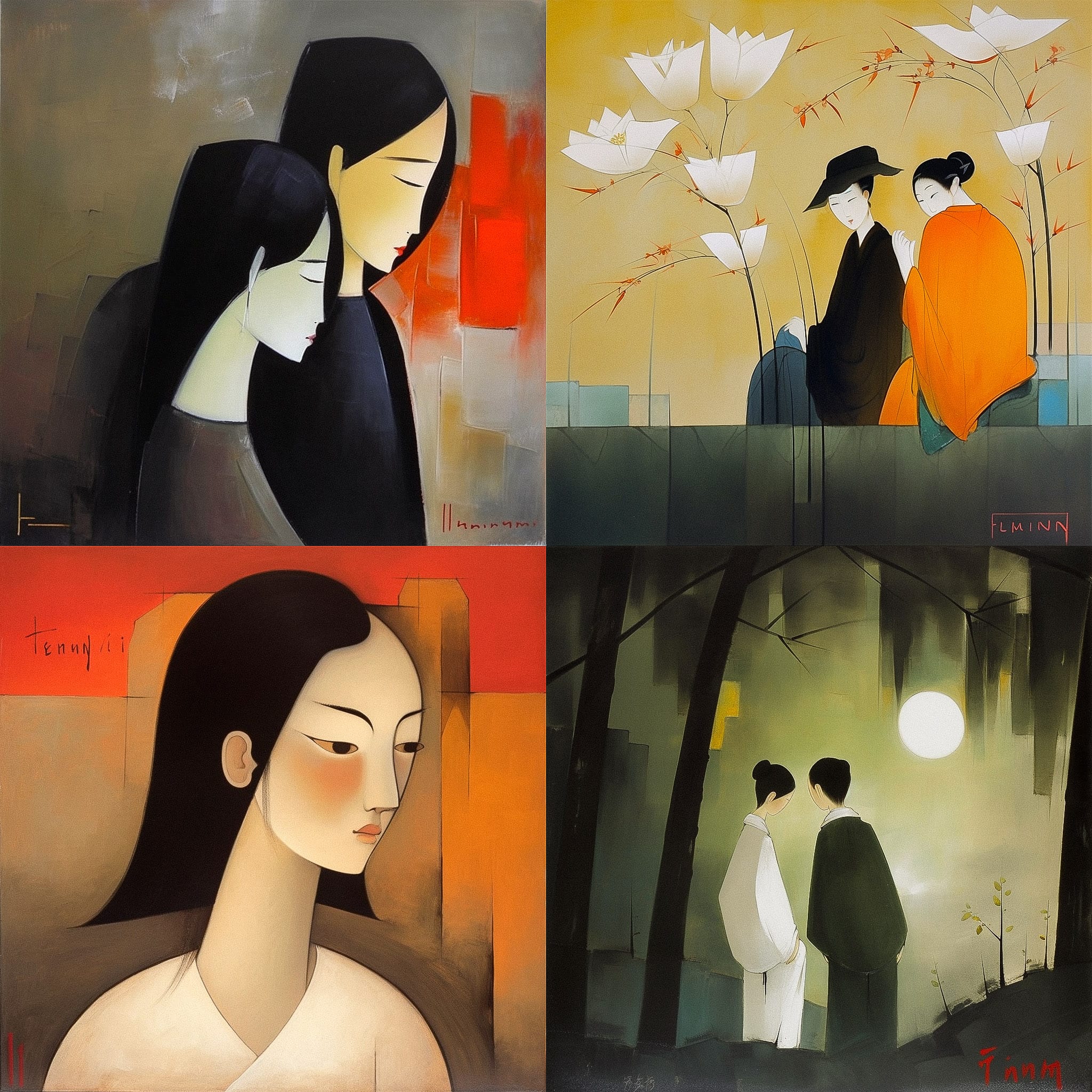 Lin Fengmian Midjourney style | Andrei Kovalev's Midlibrary 2.0