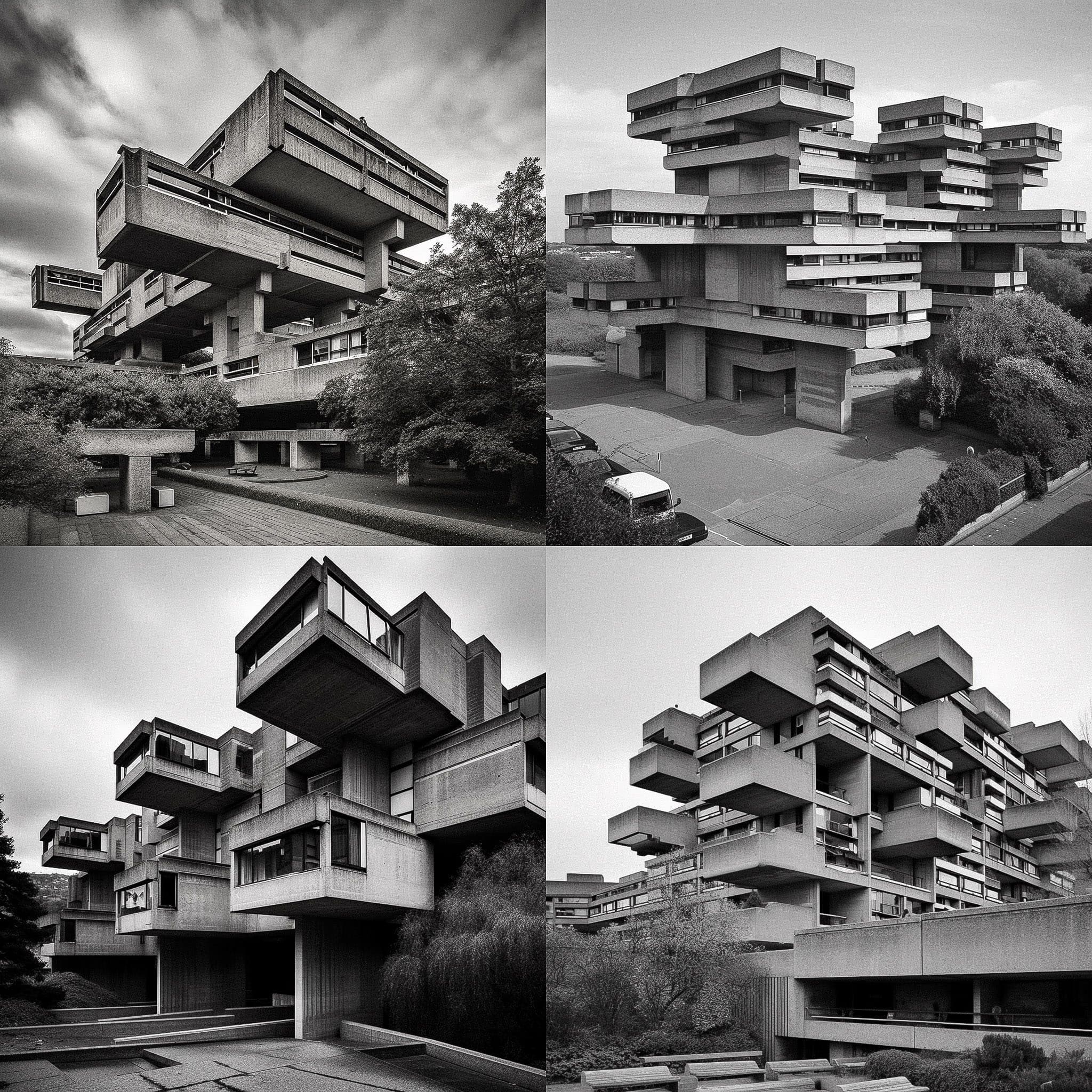 Brutalism Midjourney style | Andrei Kovalev's Midlibrary 2.0