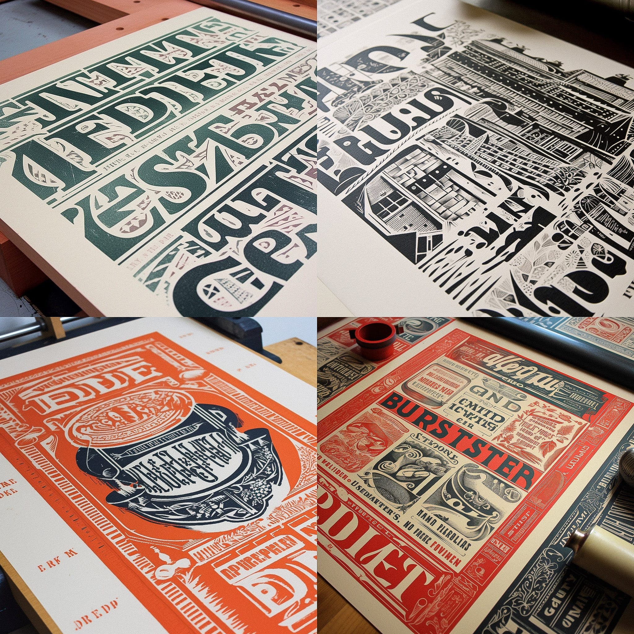 Letterpress print Midjourney style | Andrei Kovalev's Midlibrary 2.0