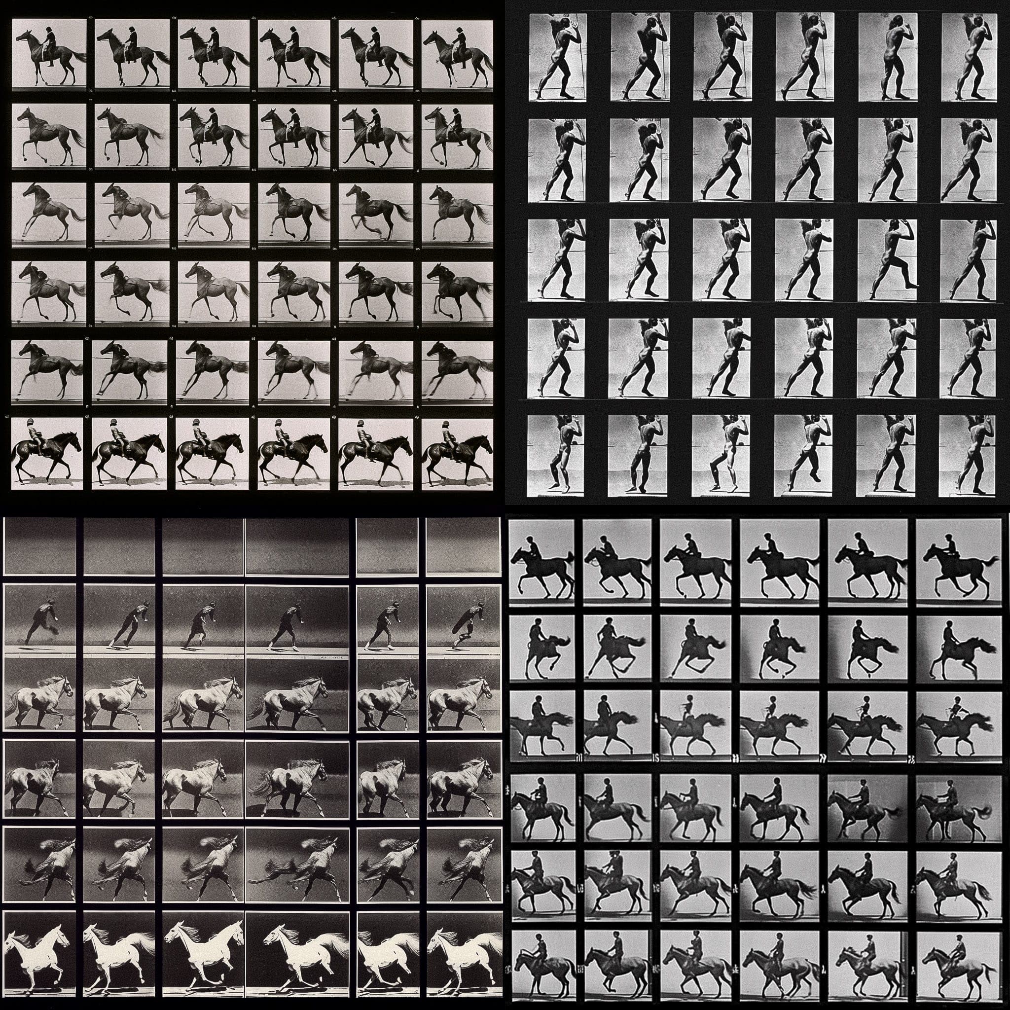 Muybridge sequence Midjourney style | Andrei Kovalev's Midlibrary 2.0