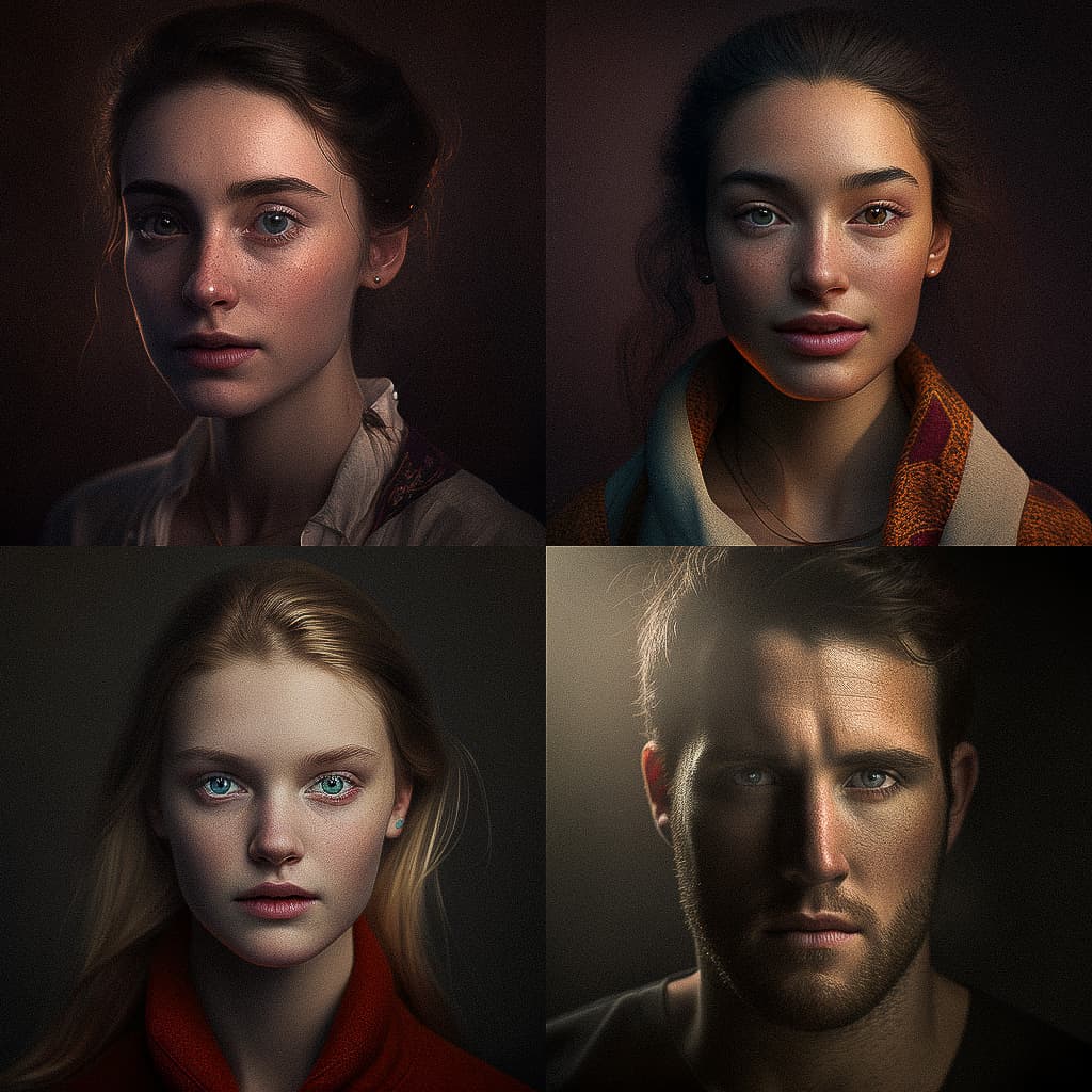 Portrait shot with bottom lighting Midjourney style | Andrei Kovalev's ...