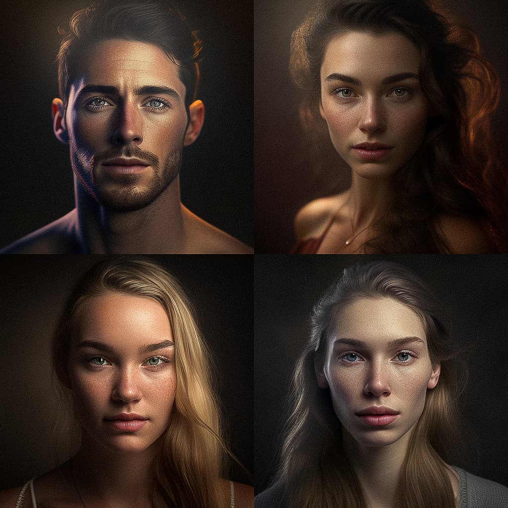 Portrait shot with top lighting Midjourney style | Andrei Kovalev's ...