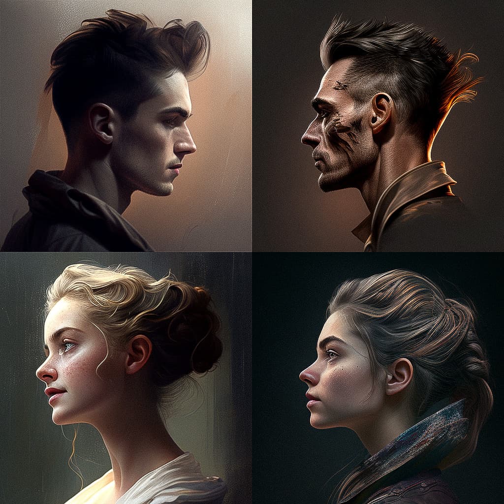 Profile view Midjourney style | Andrei Kovalev's Midlibrary 2.0