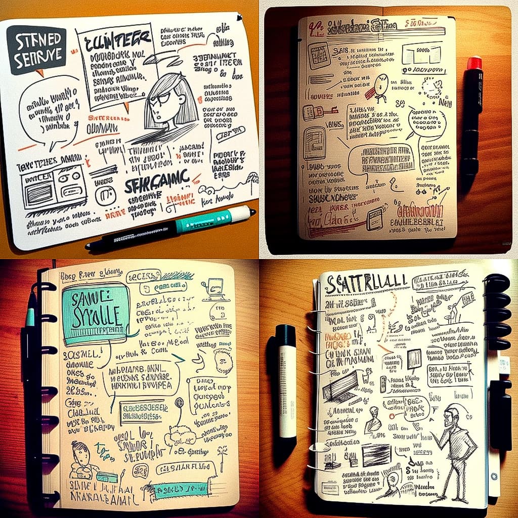 Sketchnote style Midjourney style | Andrei Kovalev's Midlibrary 2.0