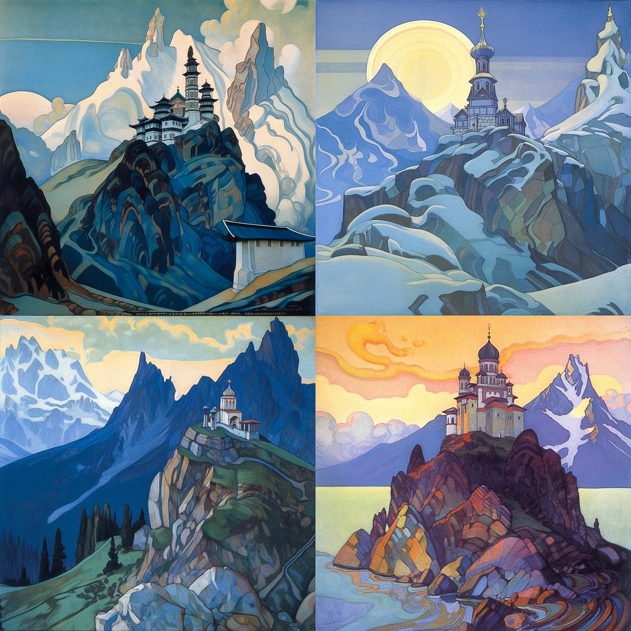 Nicholas Roerich Midjourney style | Andrei Kovalev's Midlibrary 2.0