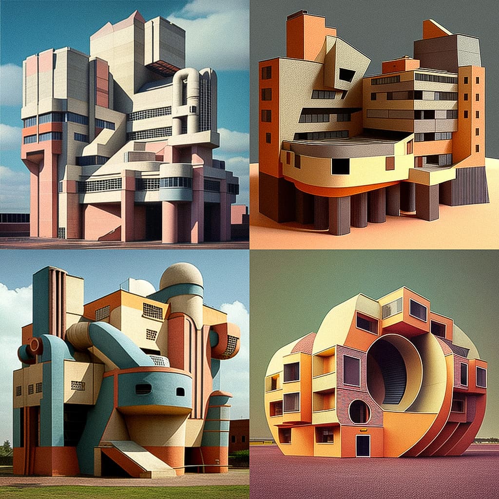 James Stirling Midjourney style | Andrei Kovalev's Midlibrary 2.0