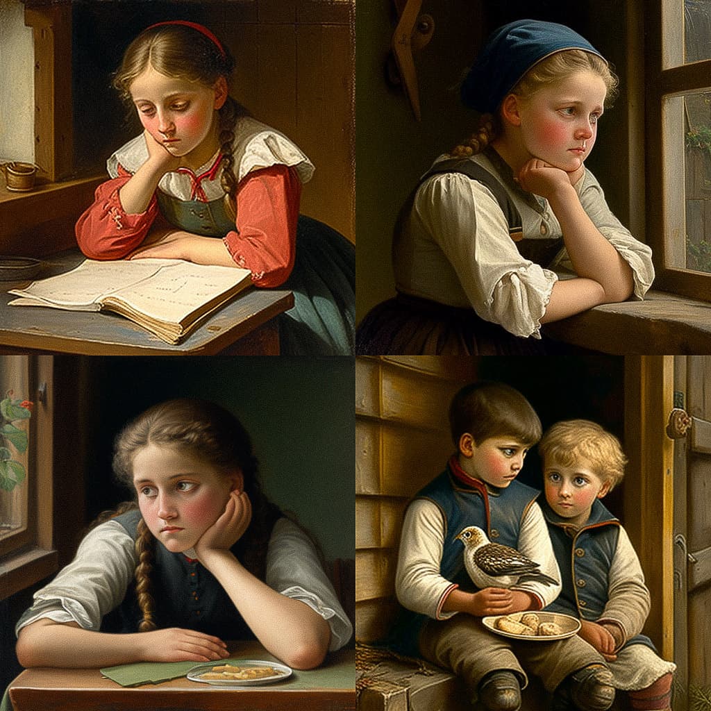 Albert Anker Midjourney style | Andrei Kovalev's Midlibrary 2.0