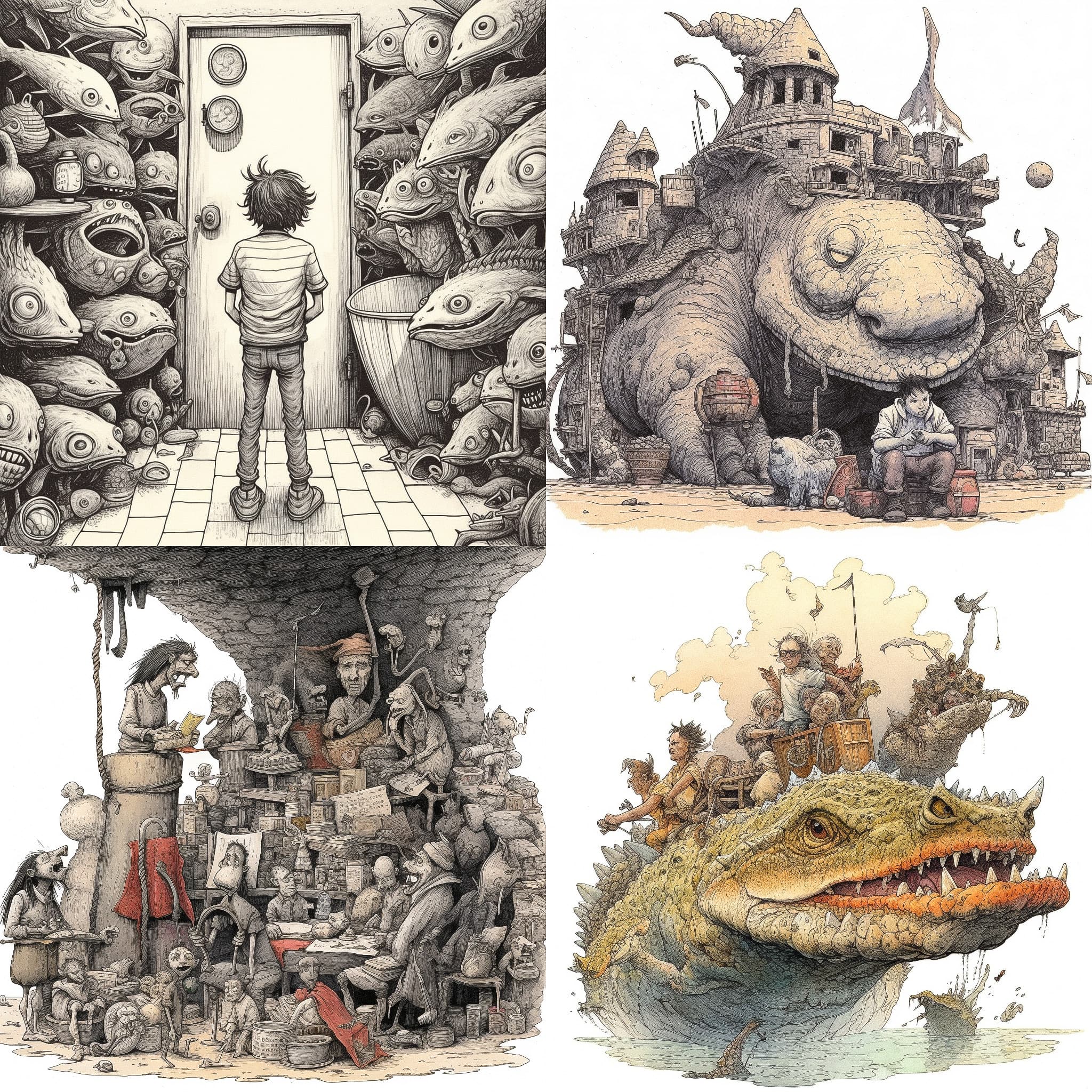 Jim Woodring Midjourney style | Andrei Kovalev's Midlibrary 2.0
