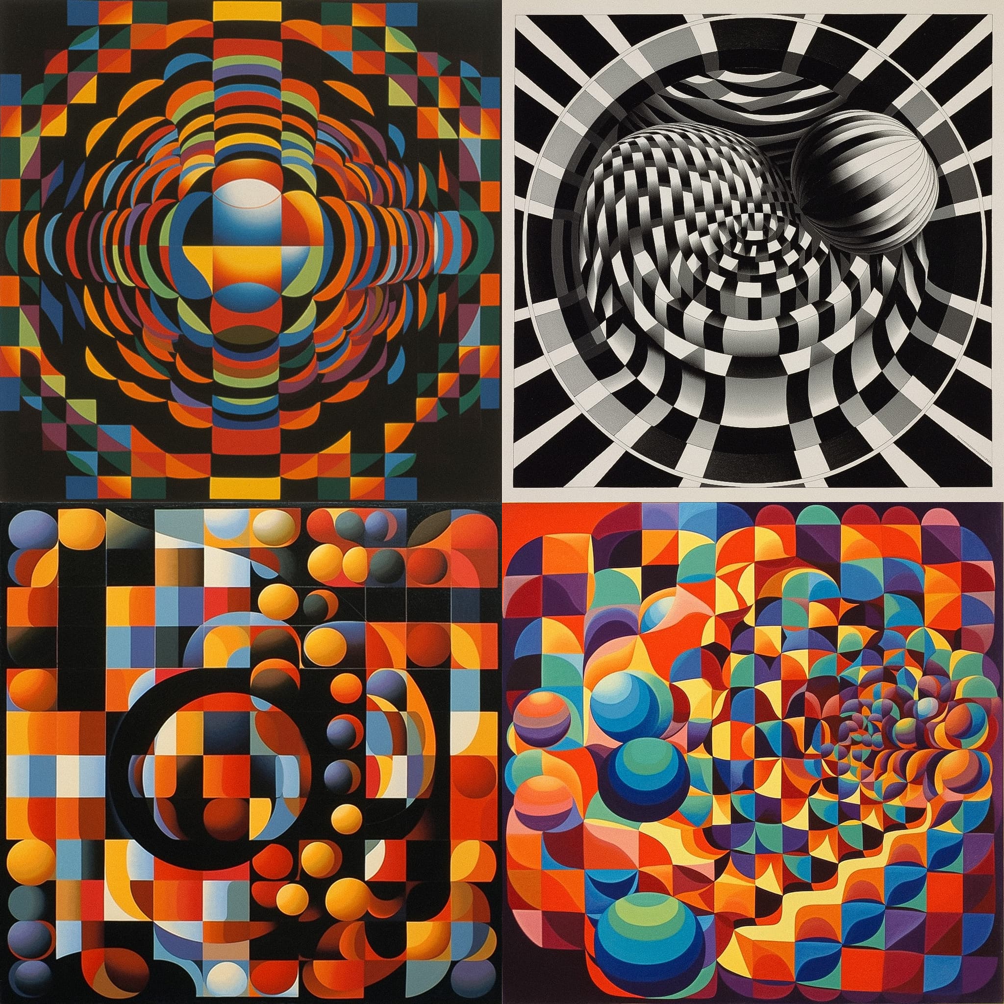 Victor Vasarely Midjourney style | Andrei Kovalev's Midlibrary 2.0