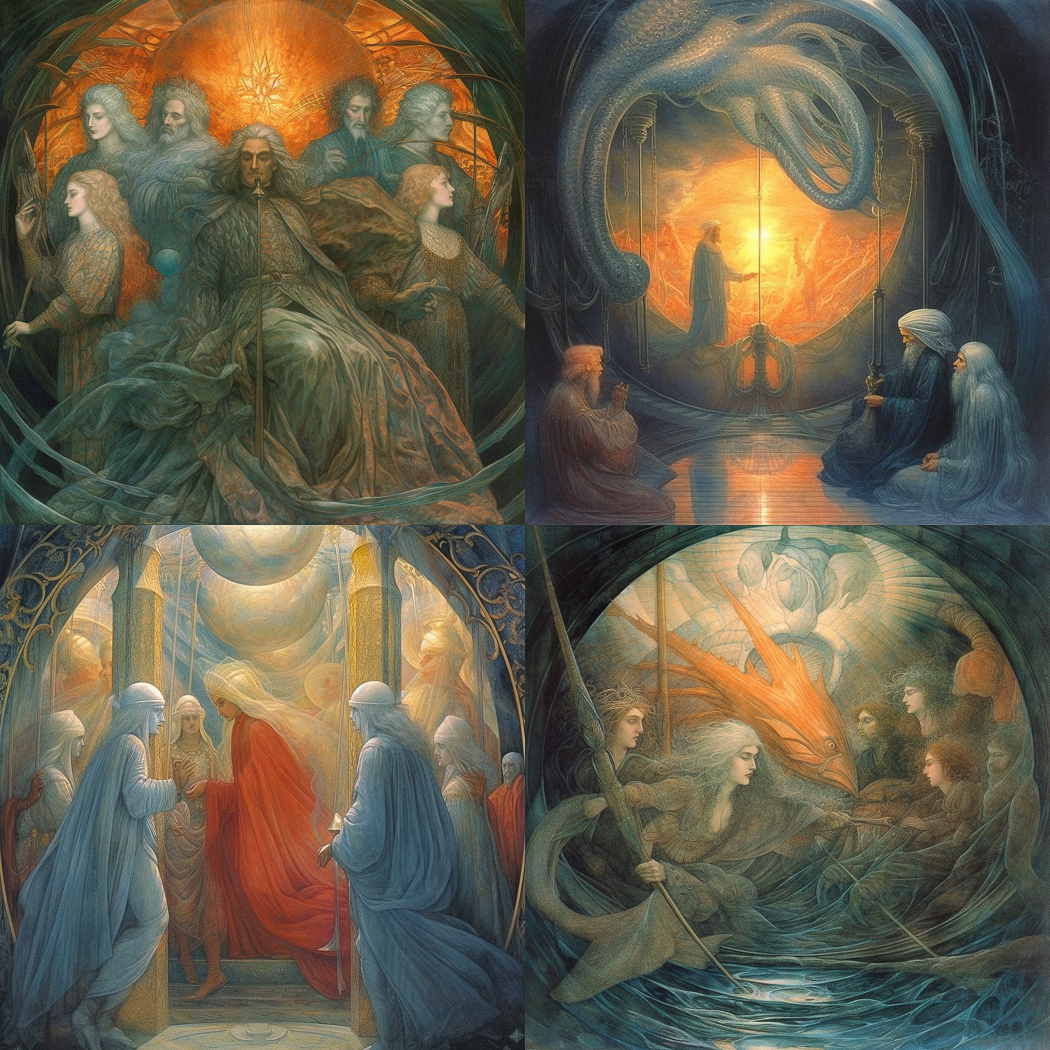 Jean Delville Midjourney style | Andrei Kovalev's Midlibrary 2.0