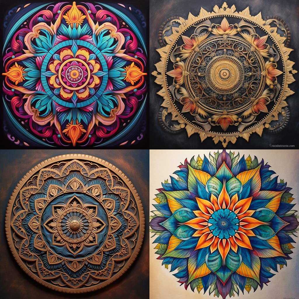 Mandala Midjourney style | Andrei Kovalev's Midlibrary 2.0