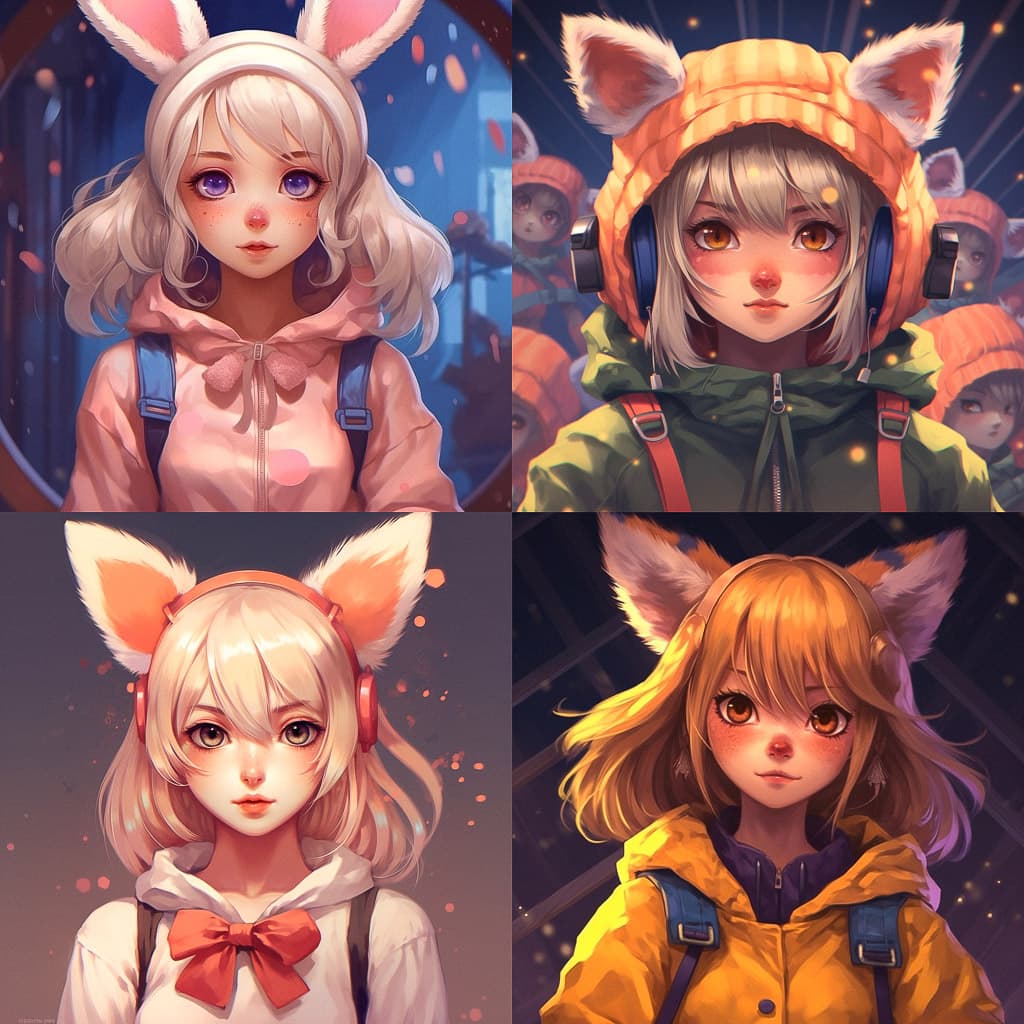 Kemonomimi anime style Midjourney style | Andrei Kovalev's Midlibrary 2.0