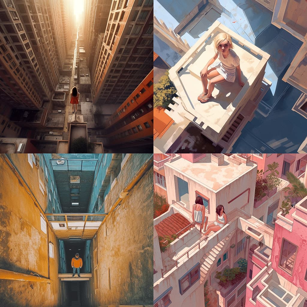 High angle Midjourney style | Andrei Kovalev's Midlibrary 2.0