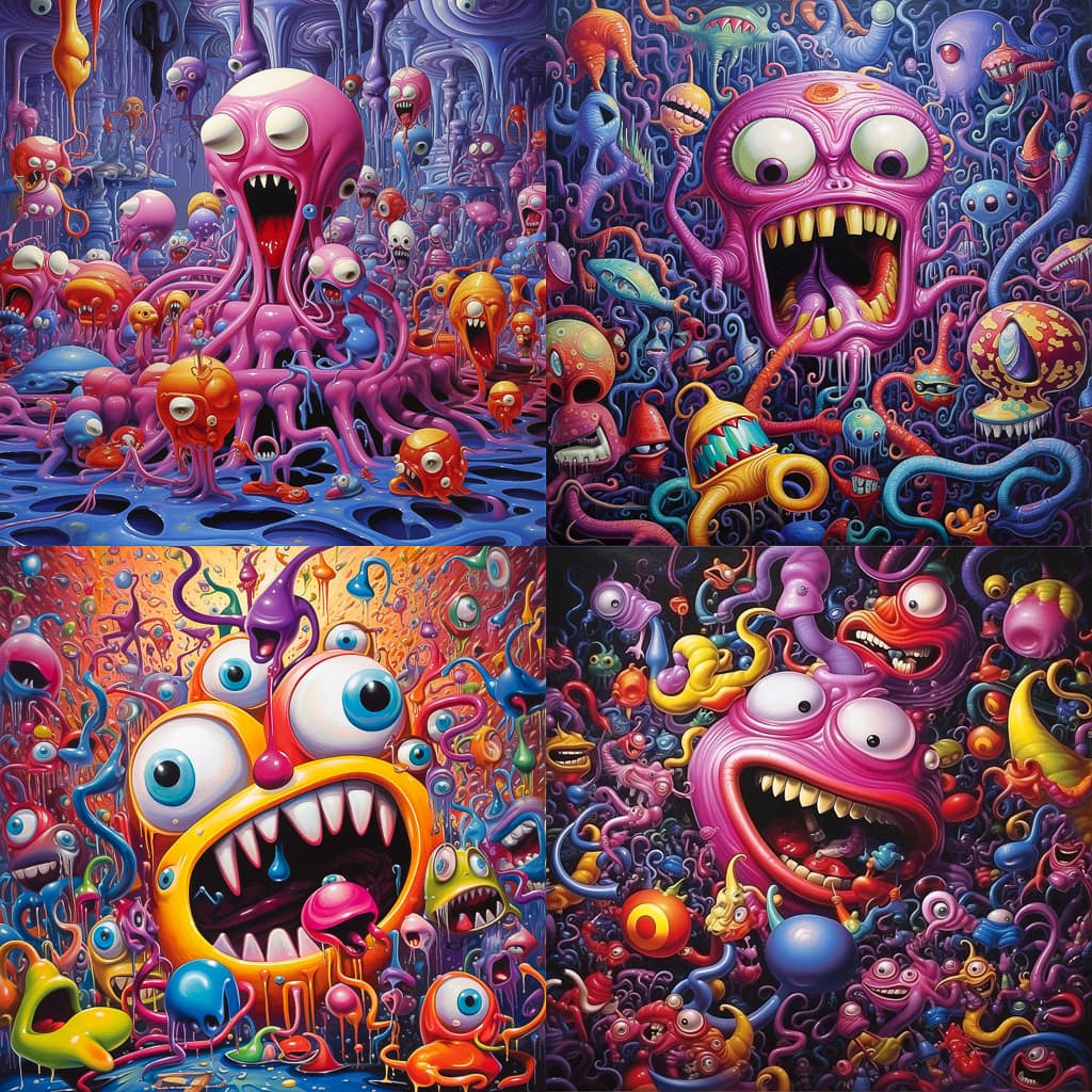 Kenny Scharf Midjourney style | Andrei Kovalev's Midlibrary 2.0