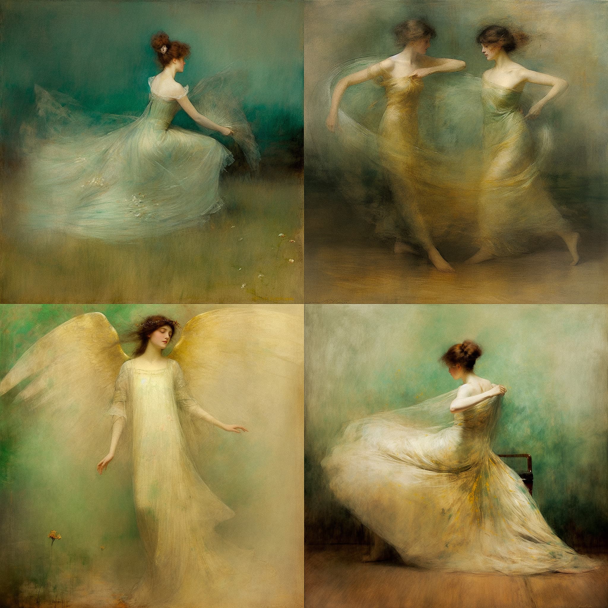 Thomas Dewing Midjourney style | Andrei Kovalev's Midlibrary 2.0