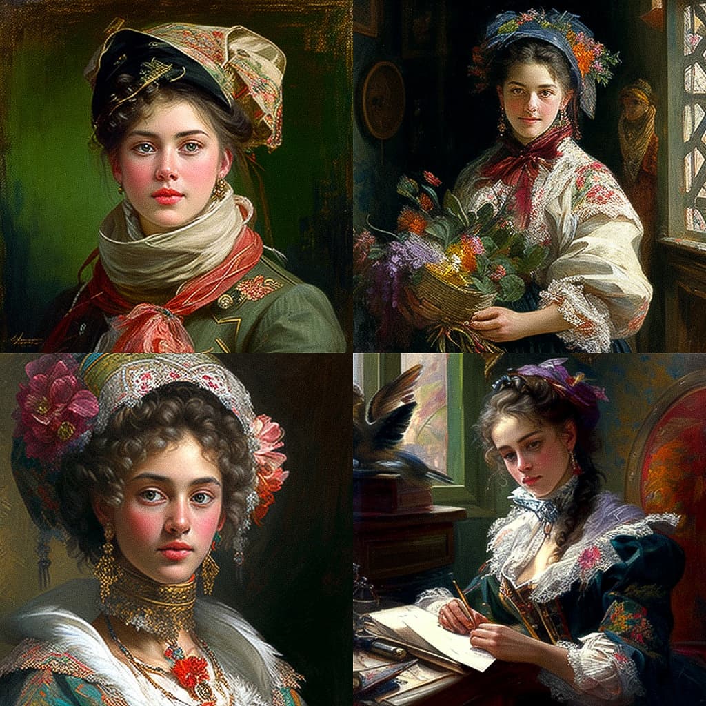Konstantin Makovsky Midjourney style | Andrei Kovalev's Midlibrary 2.0