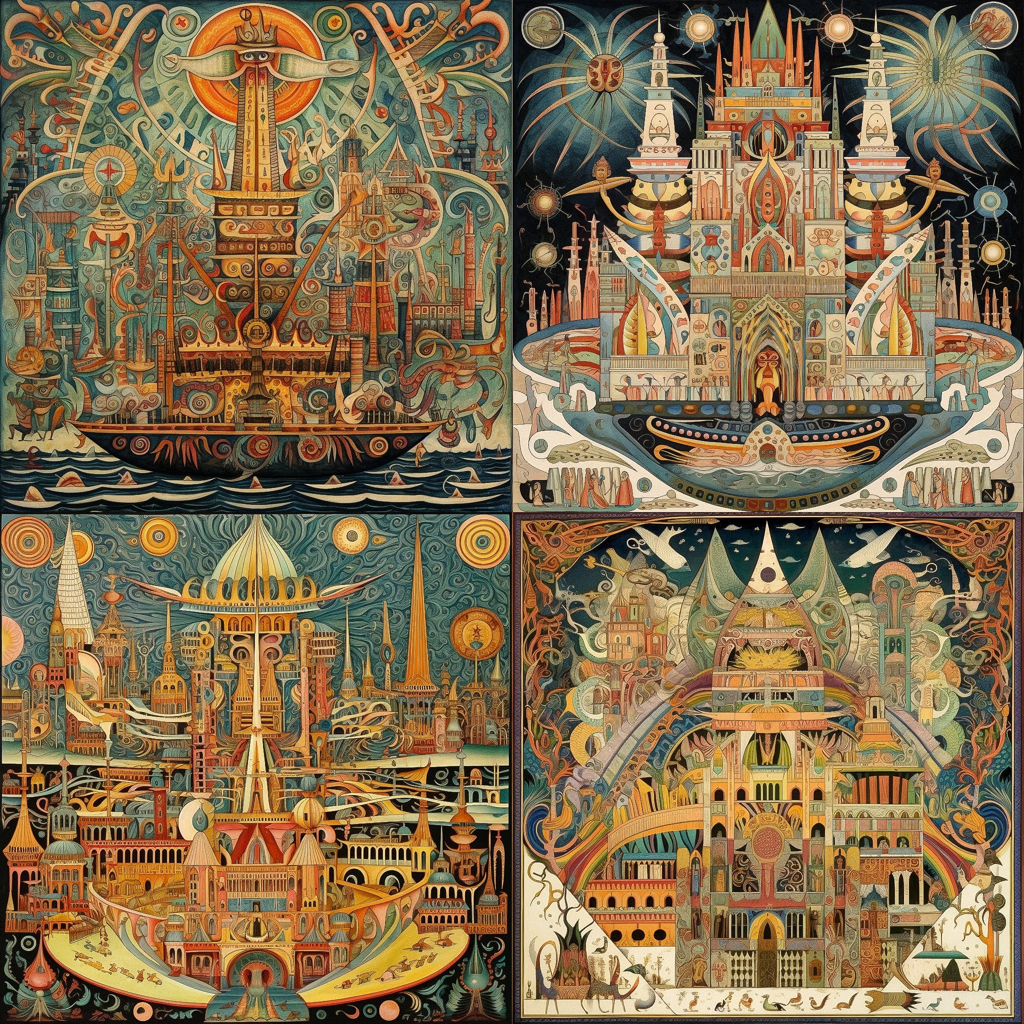 Adolf Wölfli Midjourney style | Andrei Kovalev's Midlibrary 2.0