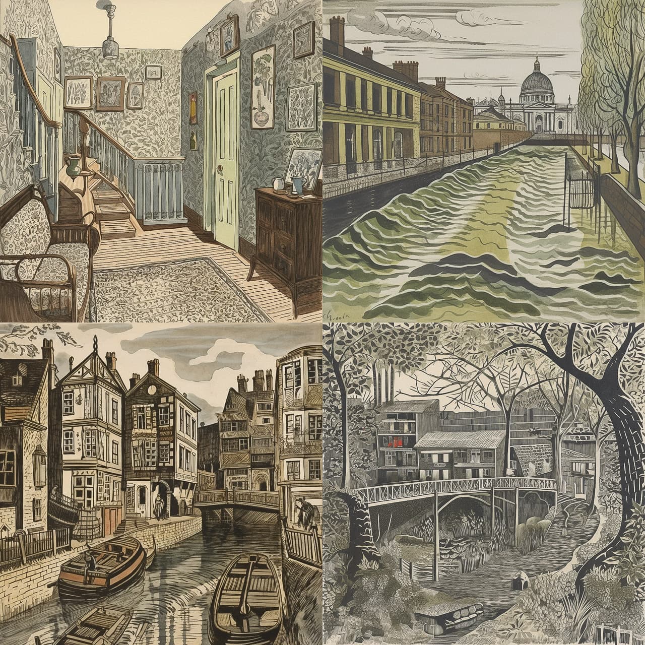 Edward Bawden Midjourney style | Andrei Kovalev's Midlibrary 2.0