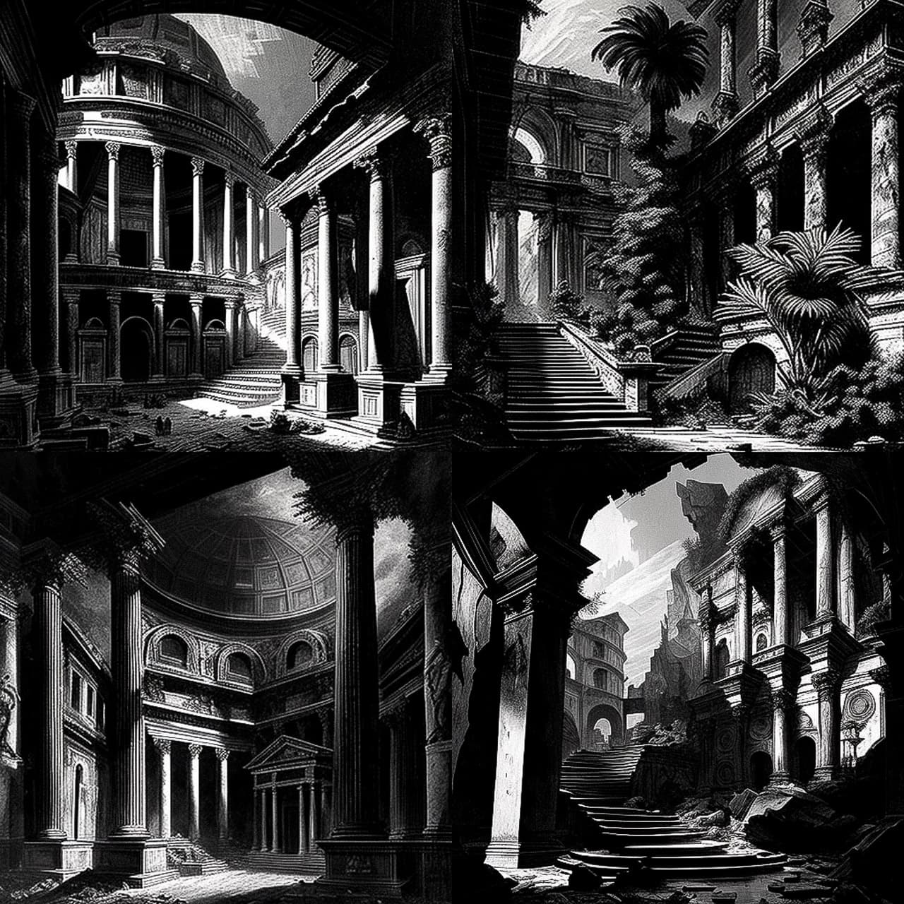 Giovanni Battista Piranesi Midjourney style | Andrei Kovalev's Midlibrary 2.0