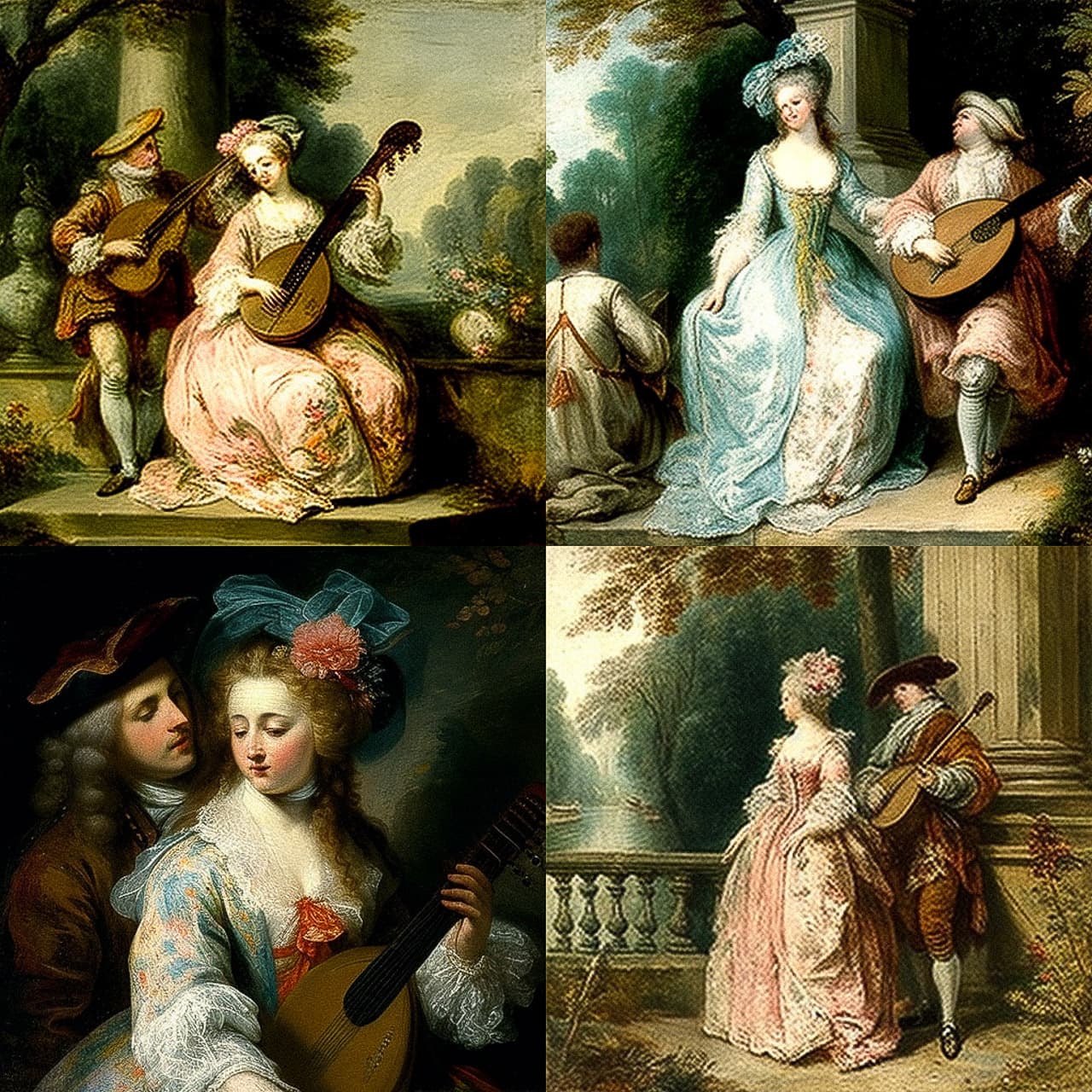 Jean-Antoine Watteau Midjourney style | Andrei Kovalev's Midlibrary 2.0
