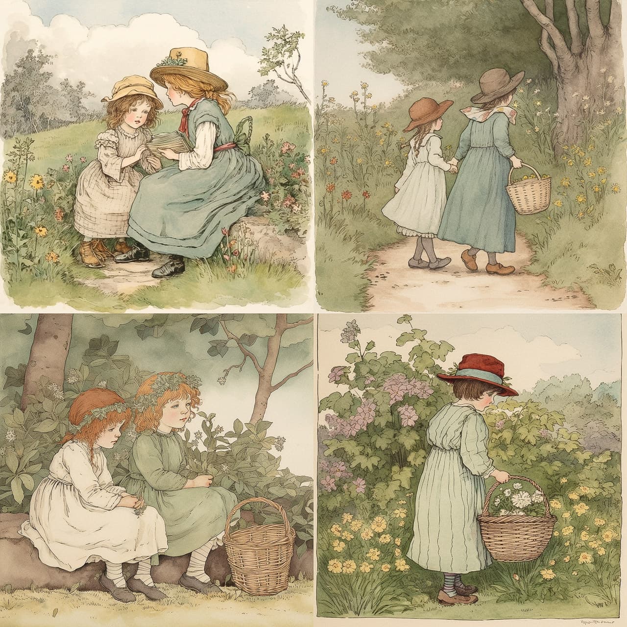 Kate Greenaway Midjourney style | Andrei Kovalev's Midlibrary 2.0