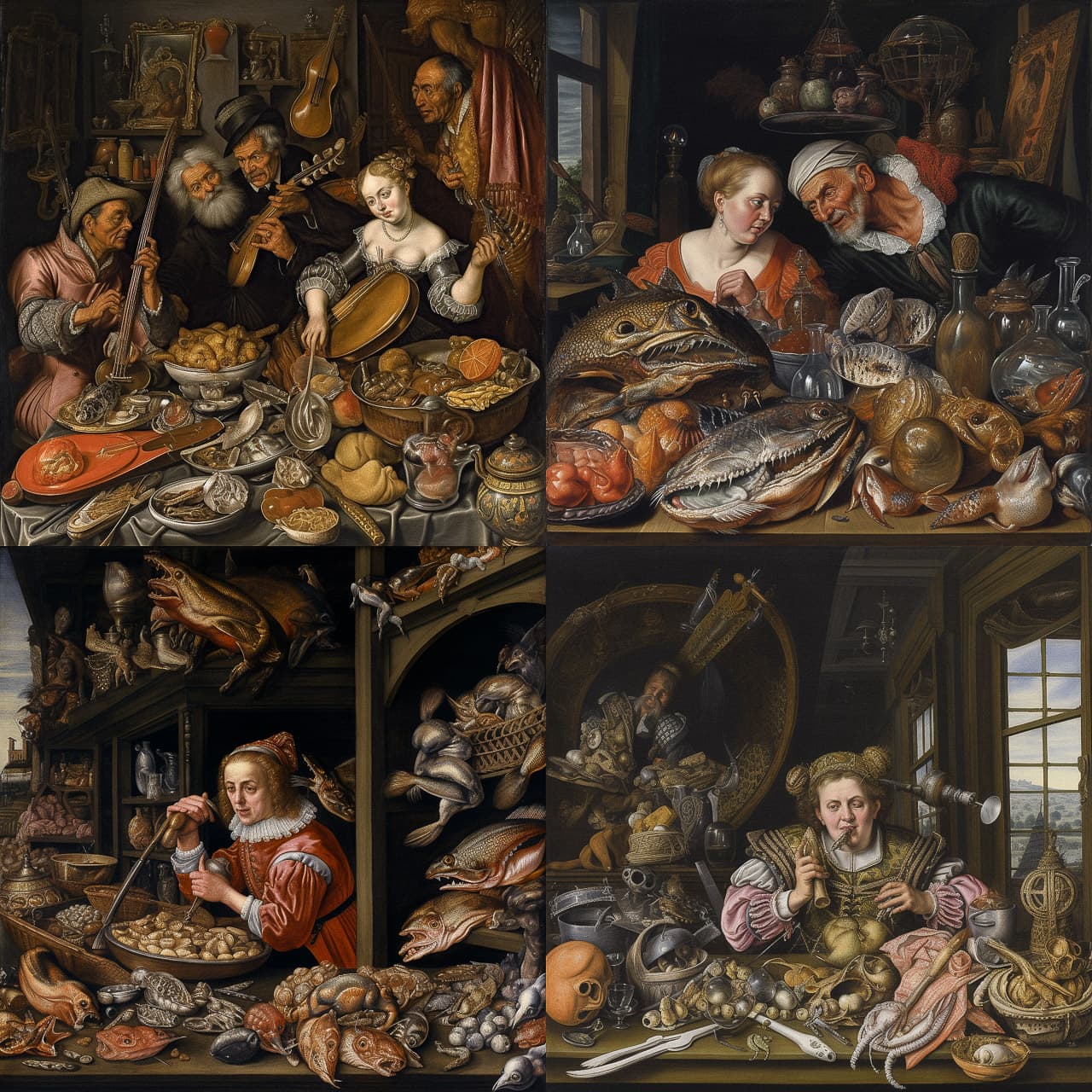 Pieter Aertsen Midjourney style | Andrei Kovalev's Midlibrary 2.0
