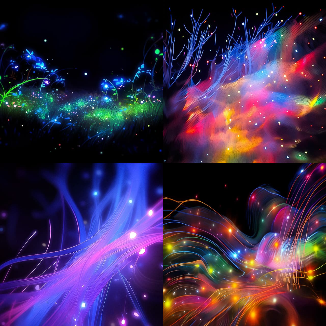 Fiber optic light painting Midjourney style | Andrei Kovalev's Midlibrary 2.0
