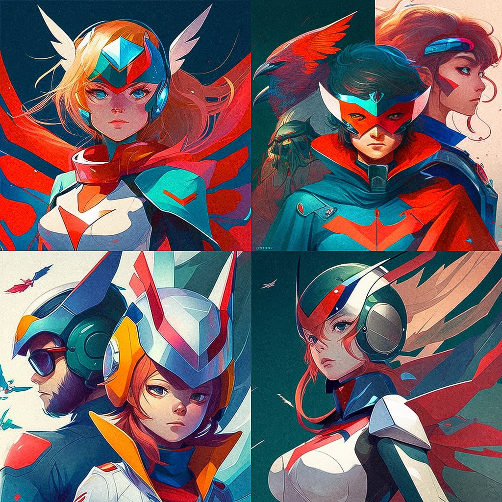 Gatchaman Midjourney style | Andrei Kovalev's Midlibrary 2.0