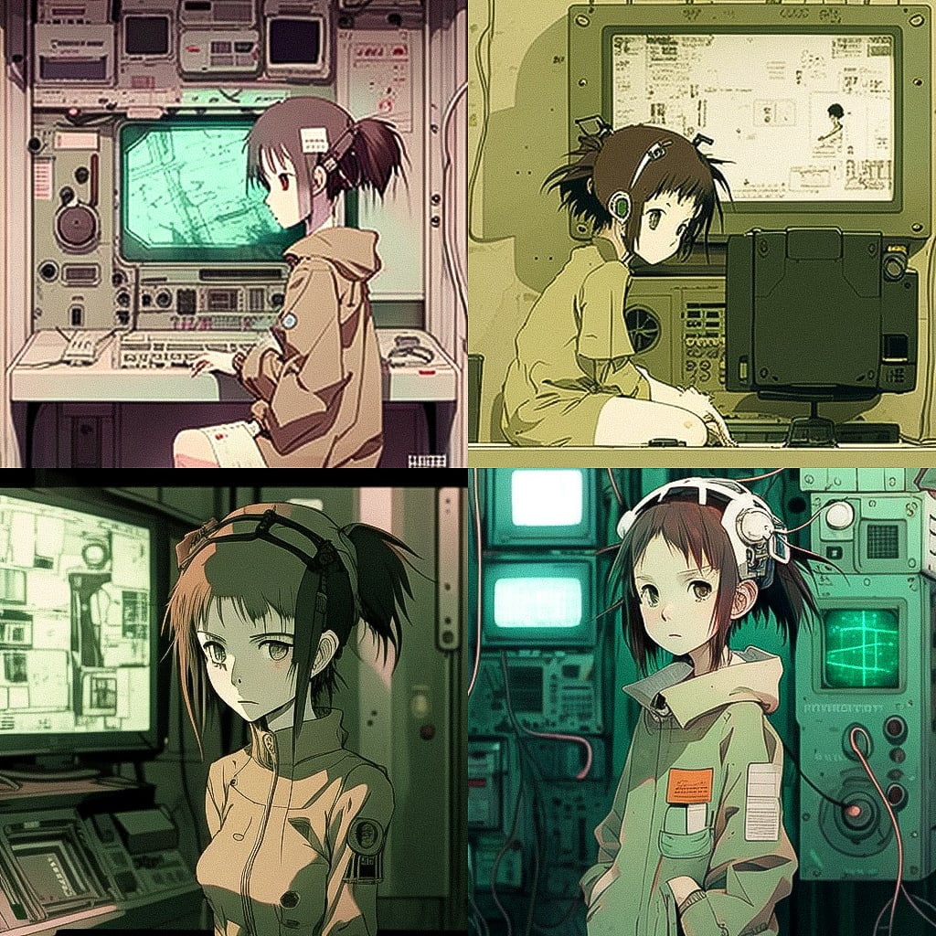 Serial Experiments Lain Midjourney style | Andrei Kovalev's Midlibrary 2.0