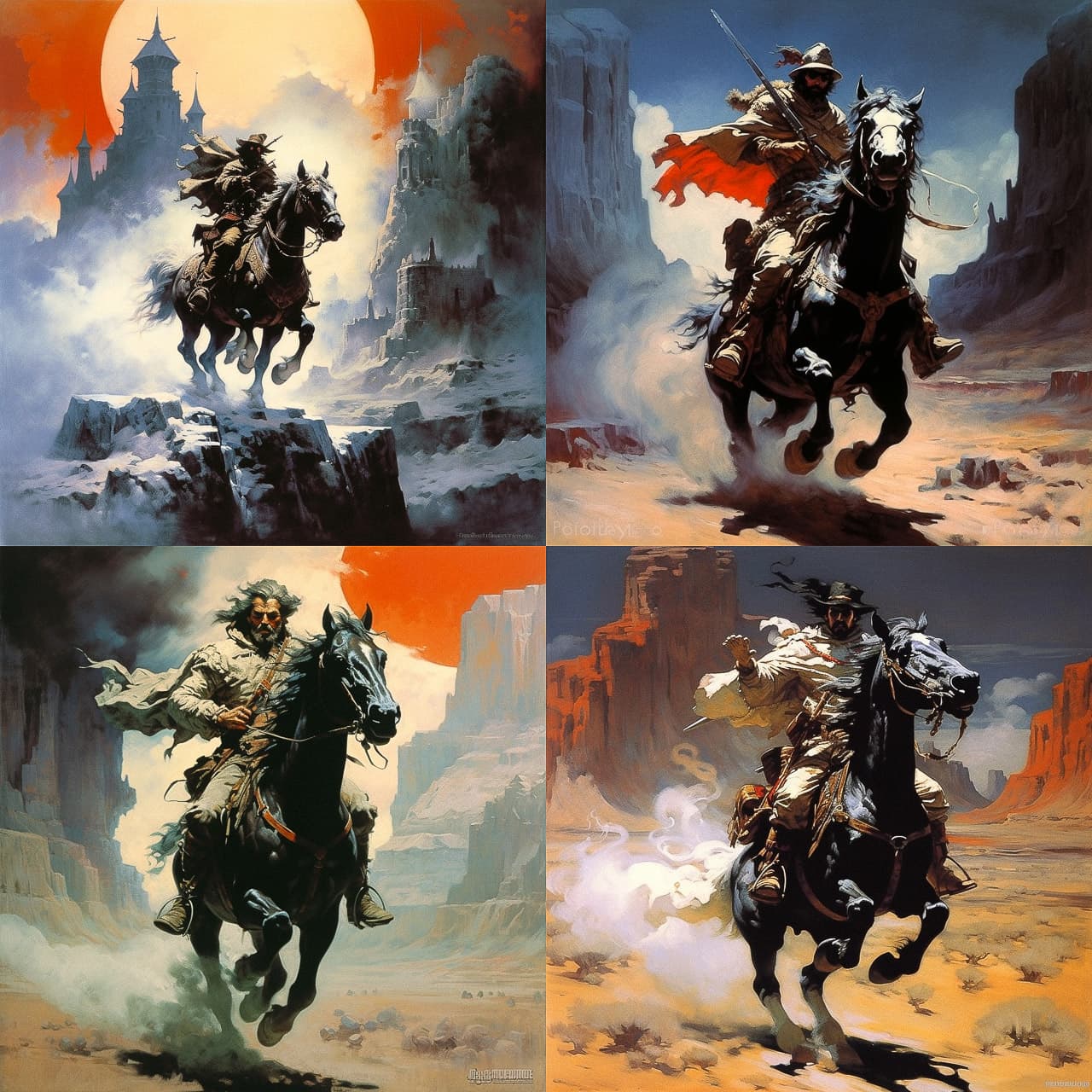 Frank Frazetta Midjourney style | Andrei Kovalev's Midlibrary 2.0
