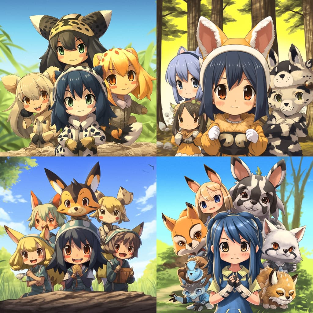 Kemono Friends Midjourney style | Andrei Kovalev's Midlibrary 2.0