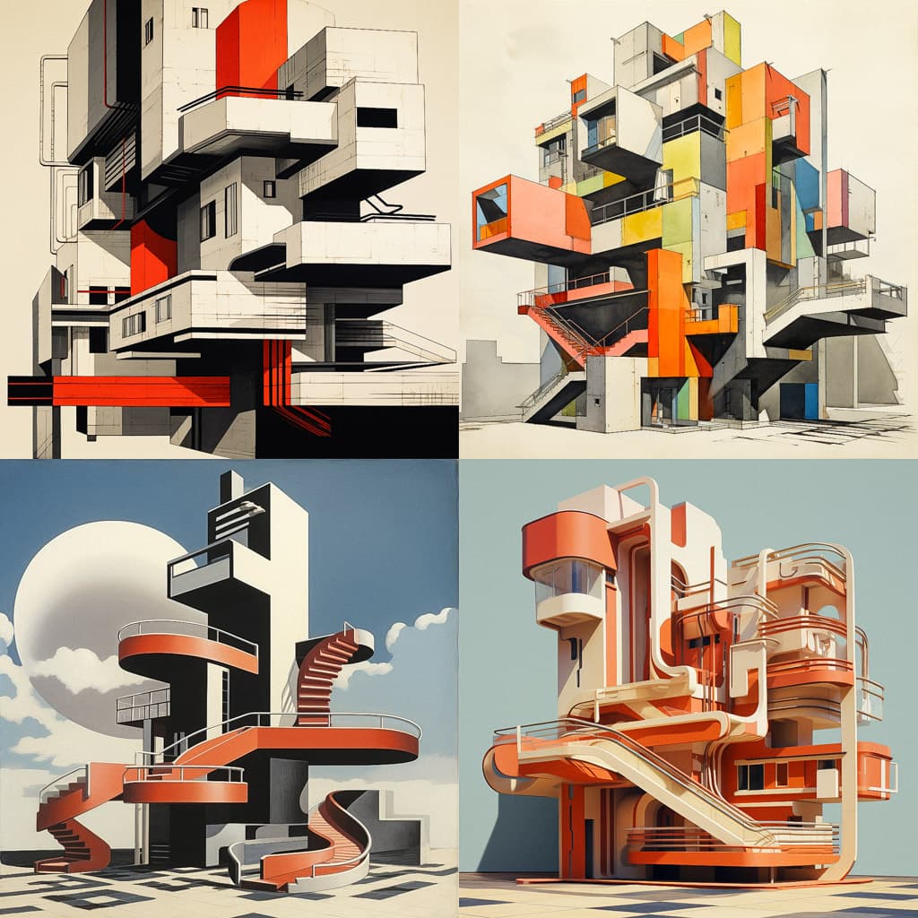 Constructivist architecture Midjourney style | Andrei Kovalev's Midlibrary
